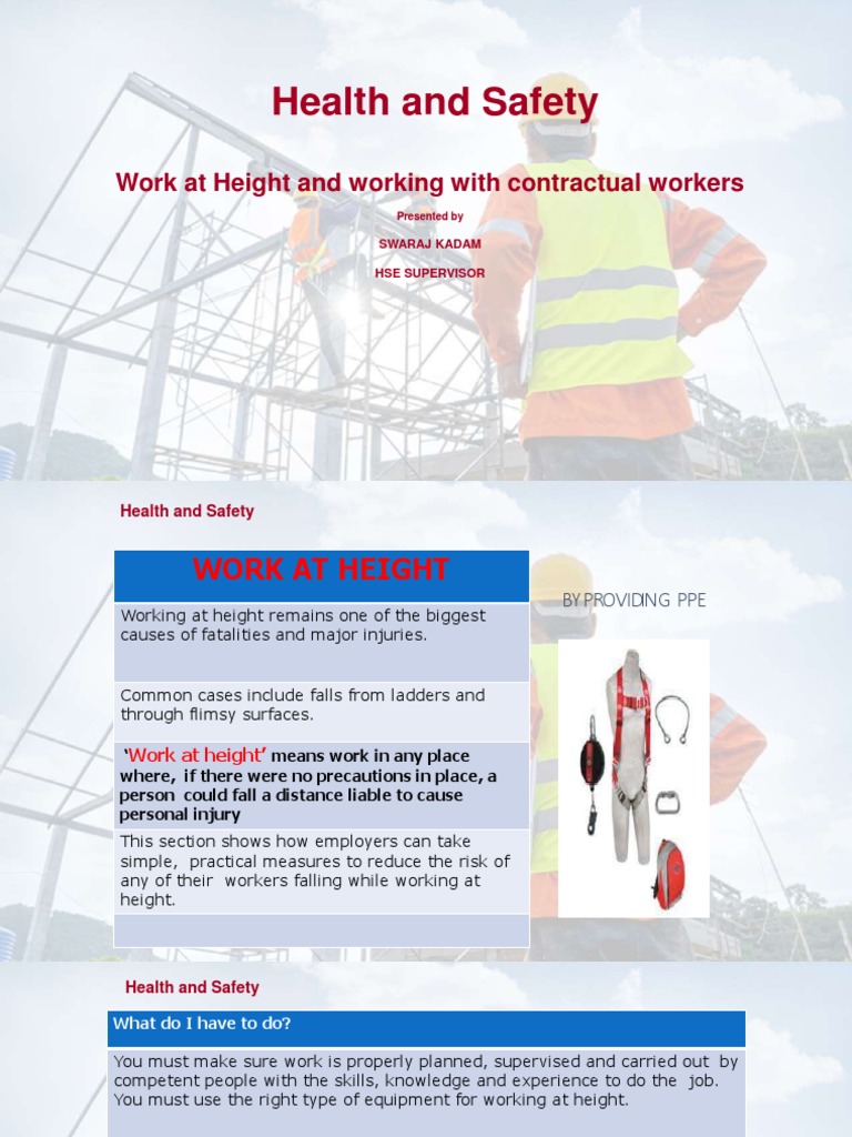 Training of Work at Height | PDF | Occupational Safety And Health | Safety