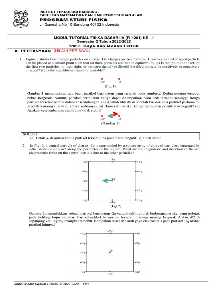 Solusi Tutorial Fisika Dasar | PDF