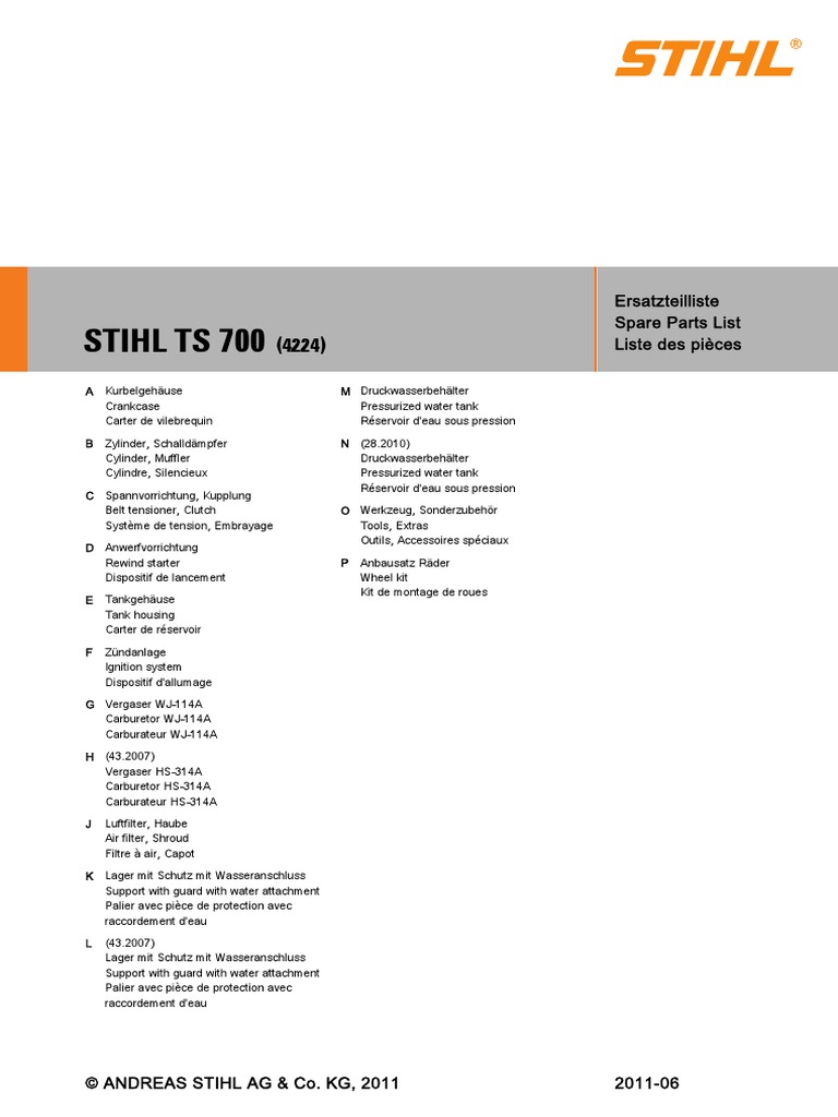 STIHL TS 700 O.E.M. Parts | PDF