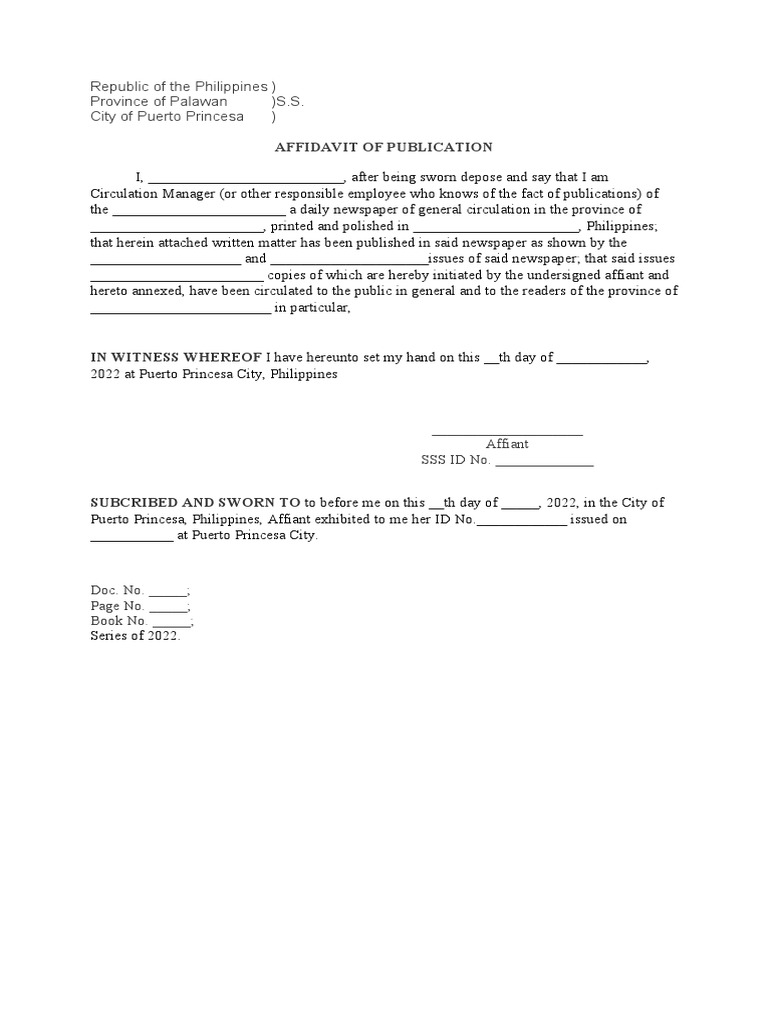 Affidavit of Publication | PDF