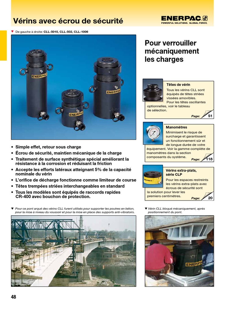 ENERPAC Vérins CLL | PDF | Pont | Équipement