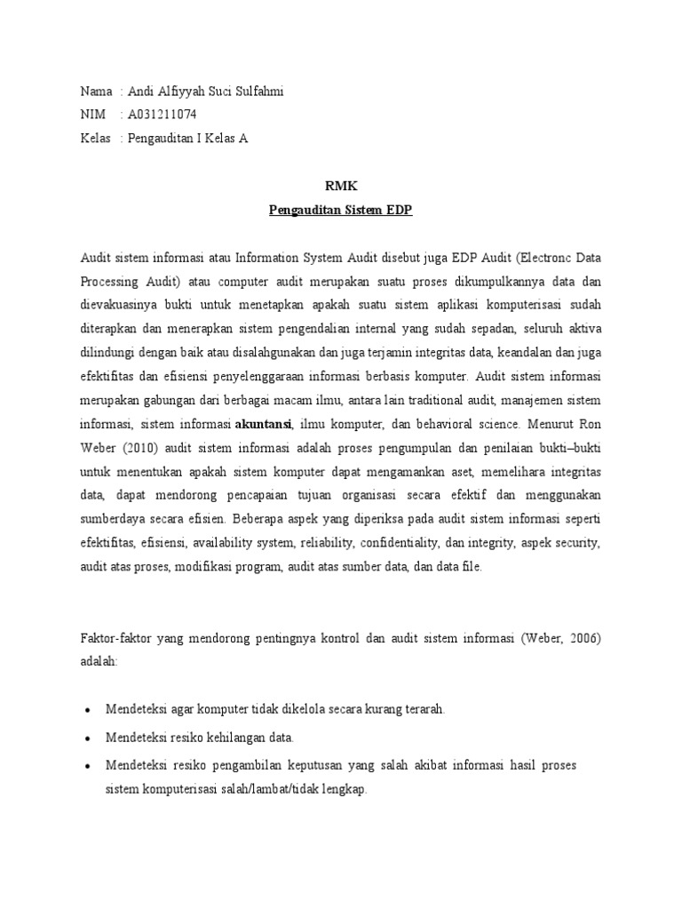 RMK 13 Pengauditan Sistem EDP | PDF