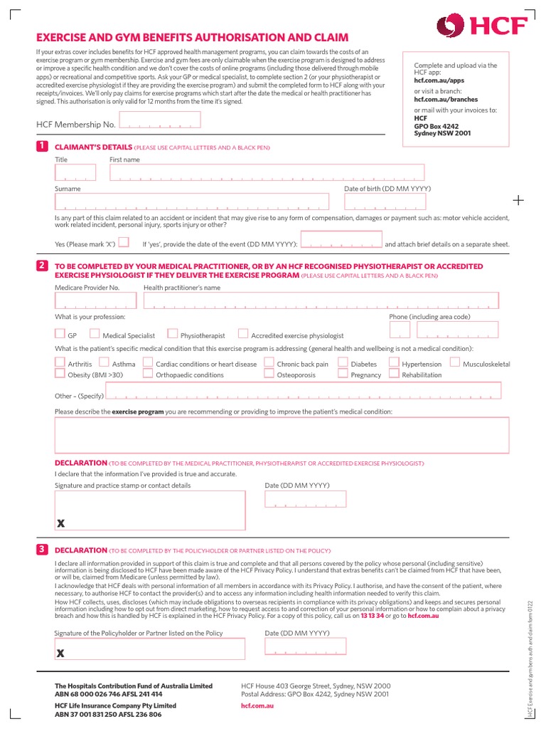 Exercise Gym Form | PDF | Physical Therapy | Health Sciences