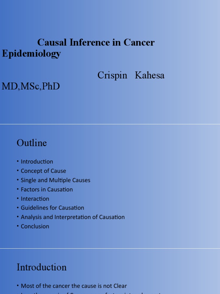 Causal Inference In Cancer Epidemiology Pdf Causality Infection