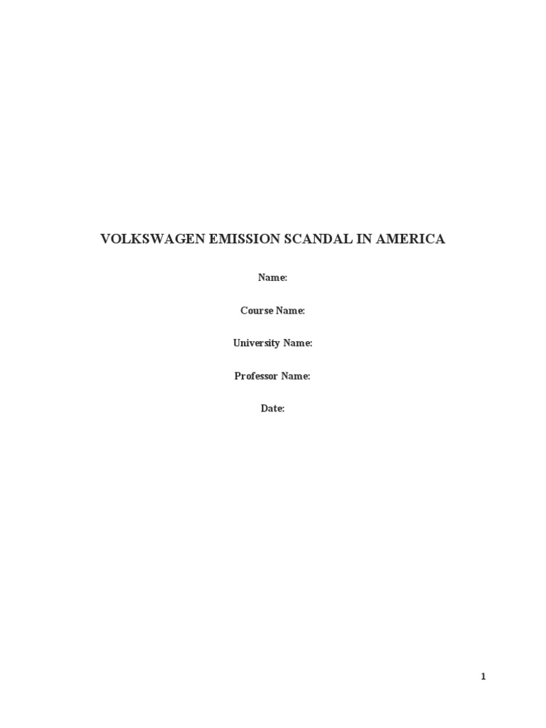 Volkswagen Emission Scandal Overview | PDF | Business | Finance & Money ...