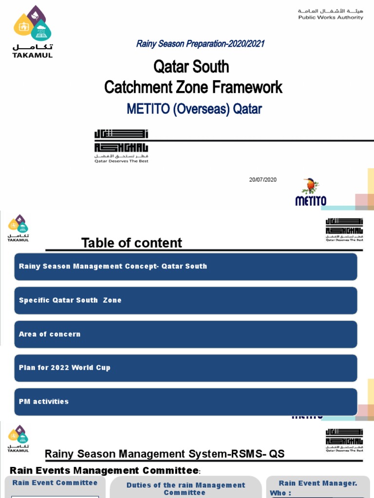 Qatar South Rainy Season Plan | PDF | Combined Sewer | Sanitary Sewer