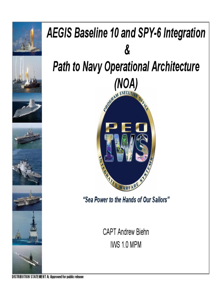 AEGI Baseline 10 and SPY-6 Integration & Path To Navy Operational Architecture (NOA) (PEO IWS ...
