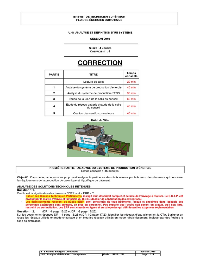 Epreuve E41 Bts Fed Juin 2019 Elements de Correction | PDF