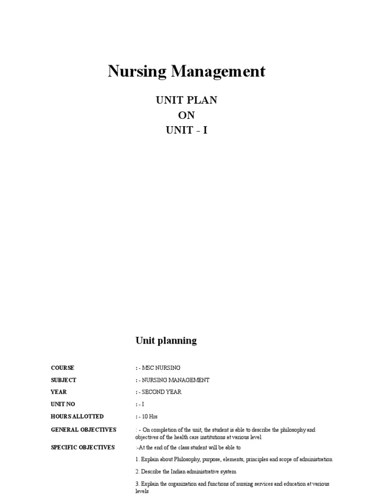 M.SC (N) 2nd year-Nursing-Management | PDF