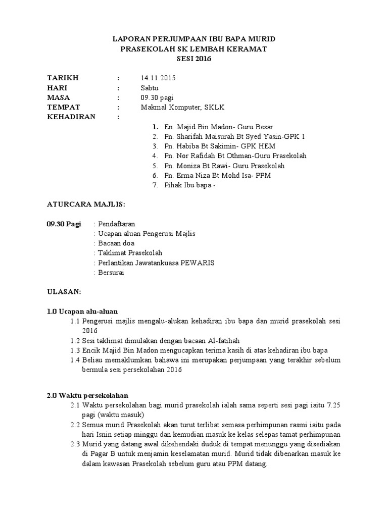 LAPORAN Taklimat 2016 | PDF