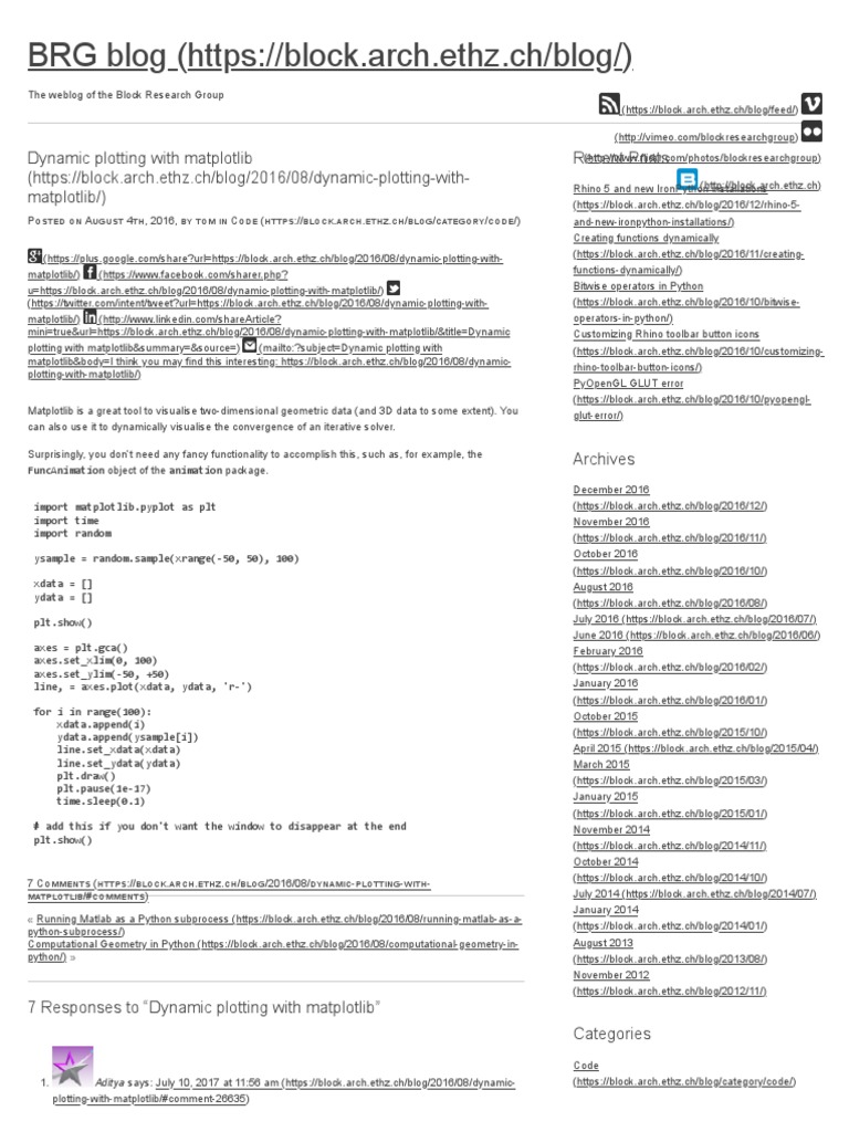 Dynamic Plotting With Matplotlib BRG Blog | PDF | Computer Programming ... Dynamic Plotting With Matplotlib BRG Blog | PDF | Computer Programming ...