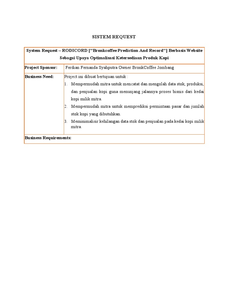 Contoh SRS Sederhana | PDF