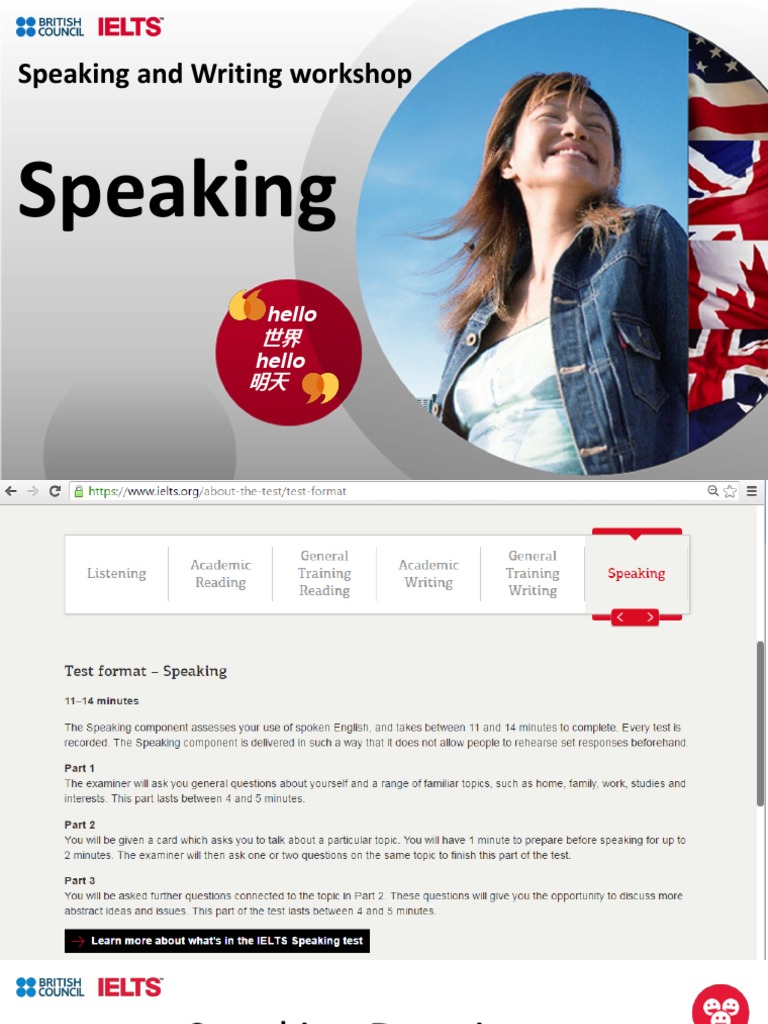 IELTS Workshop - Speaking | PDF | Fluency | Syntax