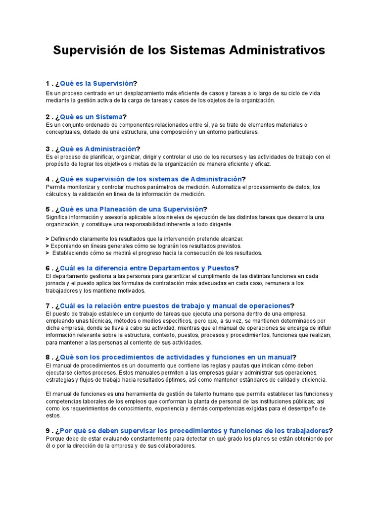 Supervisión de Sistemas Administrativos | PDF | Crecimiento personal y ...