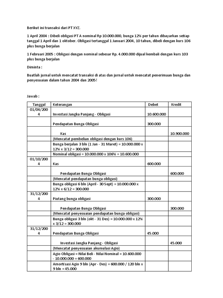 Jurnal Obligasi | PDF