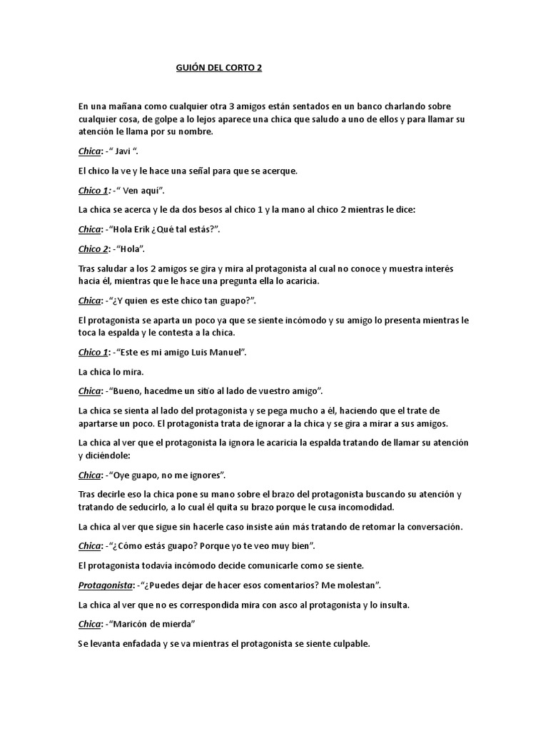 Guión Literario Corto 2 | PDF