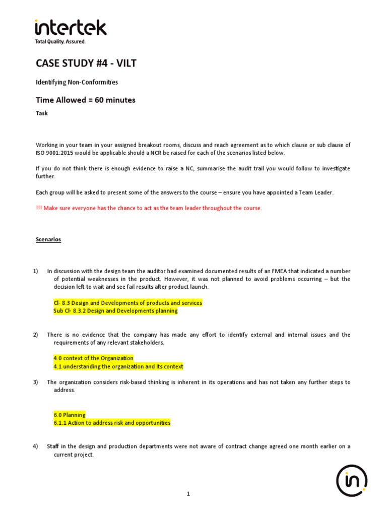 CS 4 Identifying NC - 2021 VILT | PDF | Audit | Internal Audit