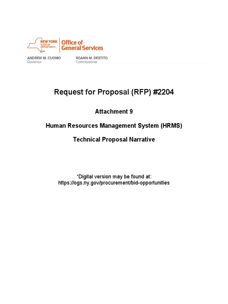 Hrms Attachment 9 Technical Proposal Narrative | PDF