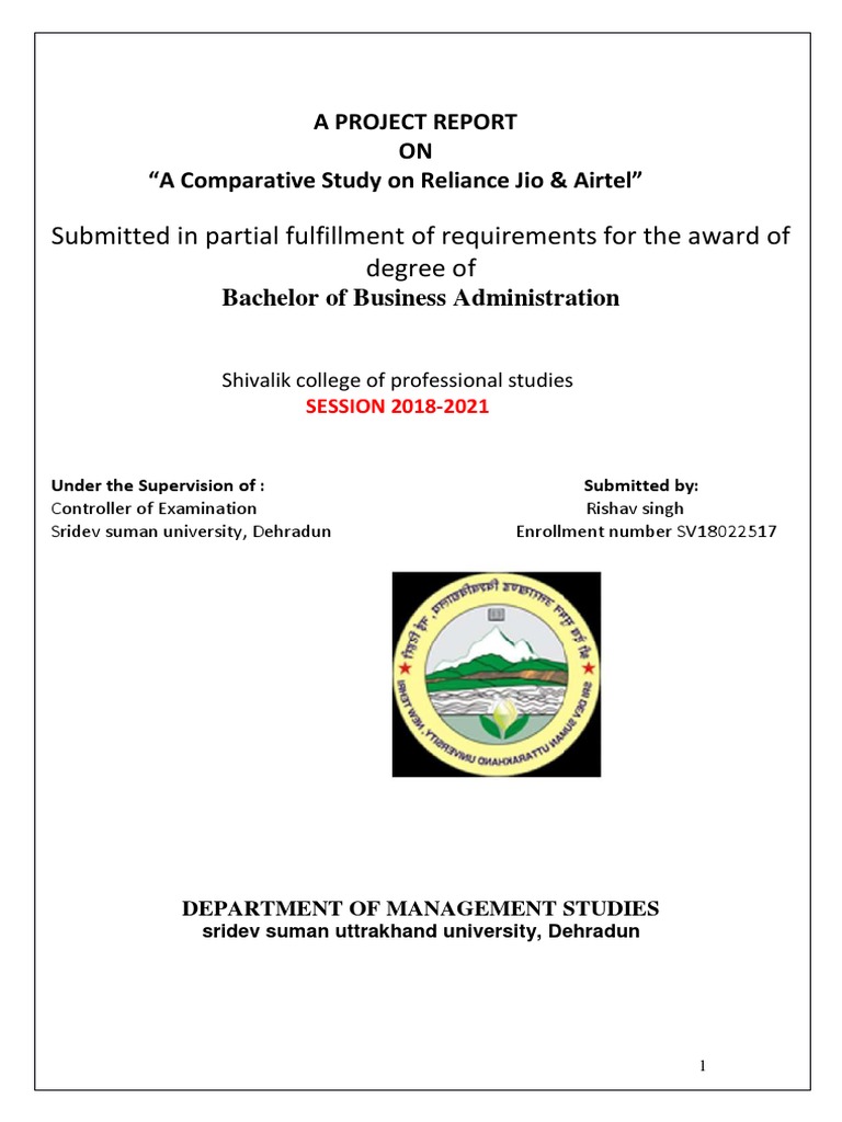 Rishav Singh (JIO VS AIRTEL) - Compressed | PDF Rishav Singh (JIO VS AIRTEL) - Compressed | PDF
