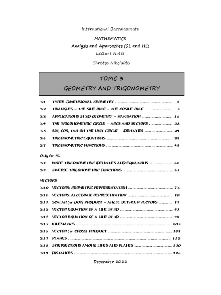 Geometry and Trigonometry Overview | PDF | Trigonometric Functions ...