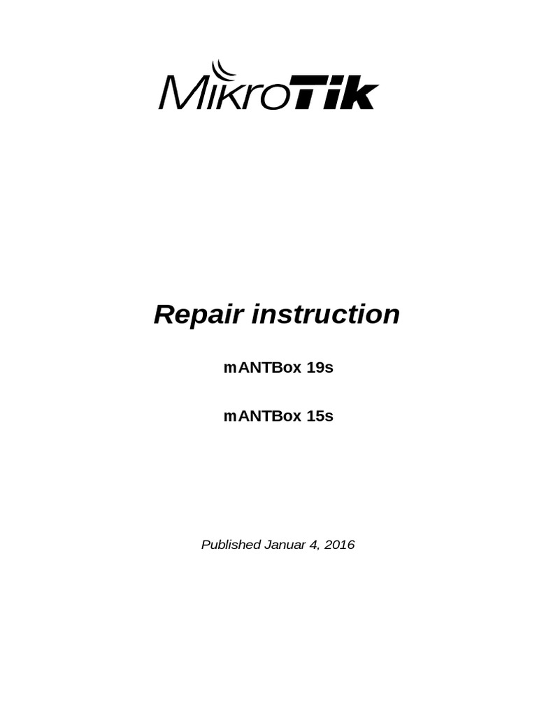 mANTBox Repair Instructions Guide | PDF