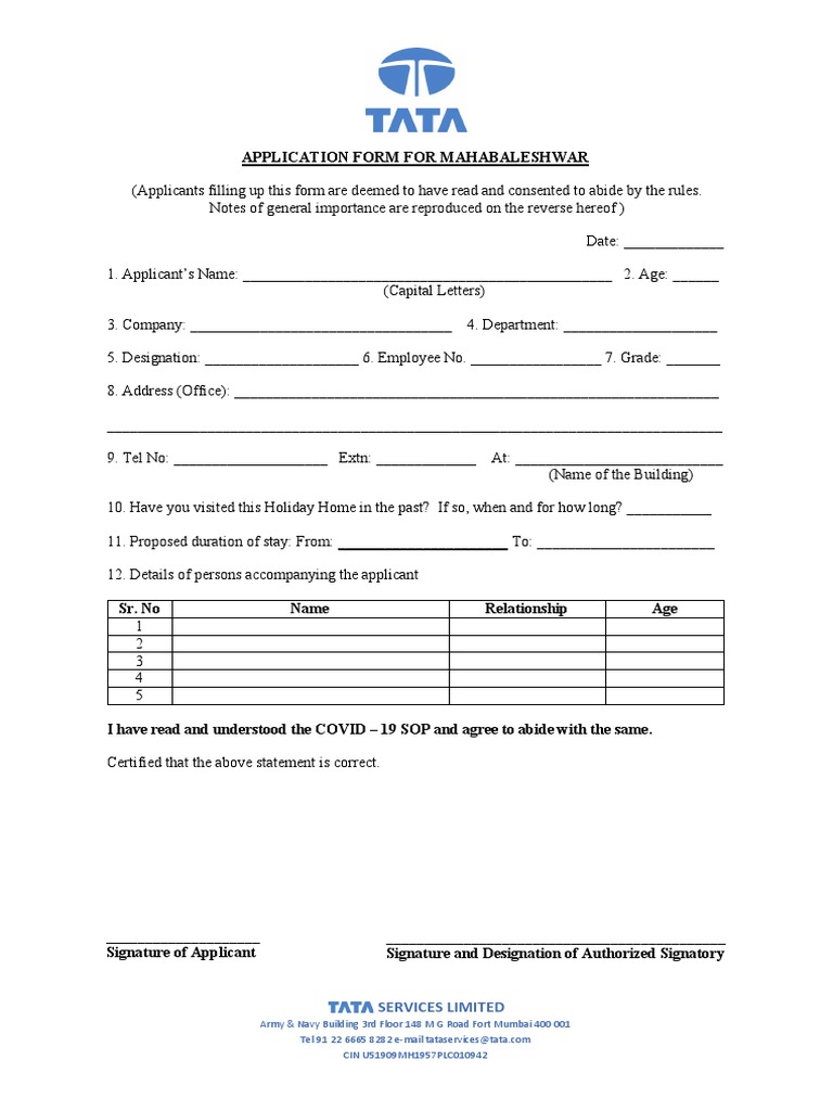 Application Form For Mahabaleshwar | PDF | Government | Justice