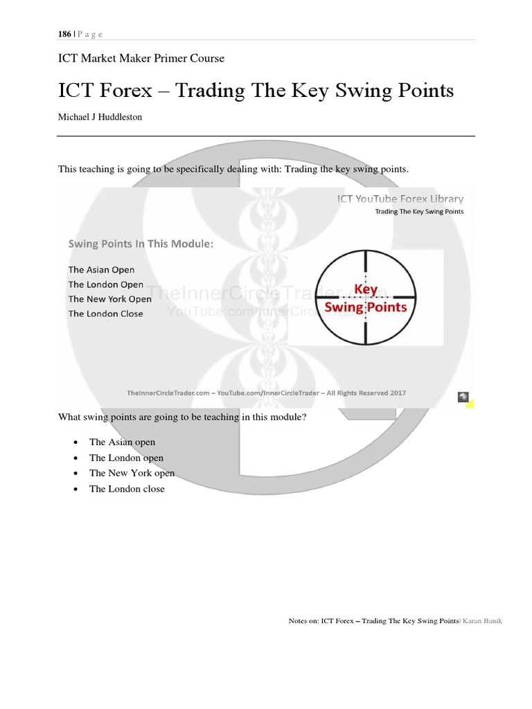 Notes On - ICT Forex - Trading The Key Swing | PDF | Market Trend ...
