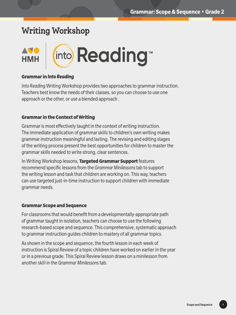 G2 Grammar Scope and Sequence | PDF | Subject (Grammar) | Predicate ...