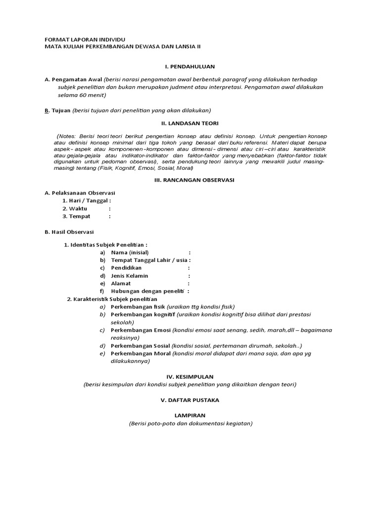 Format Laporan Individu | PDF