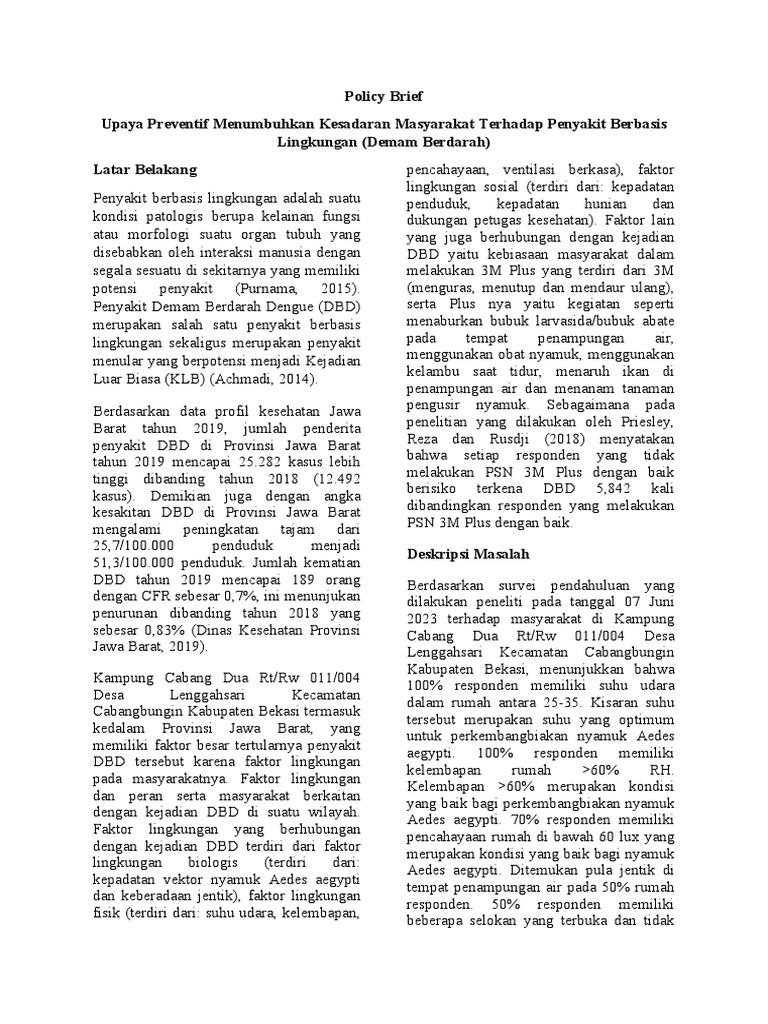 Policy Brief PBL 2 Kelompok 2 | PDF