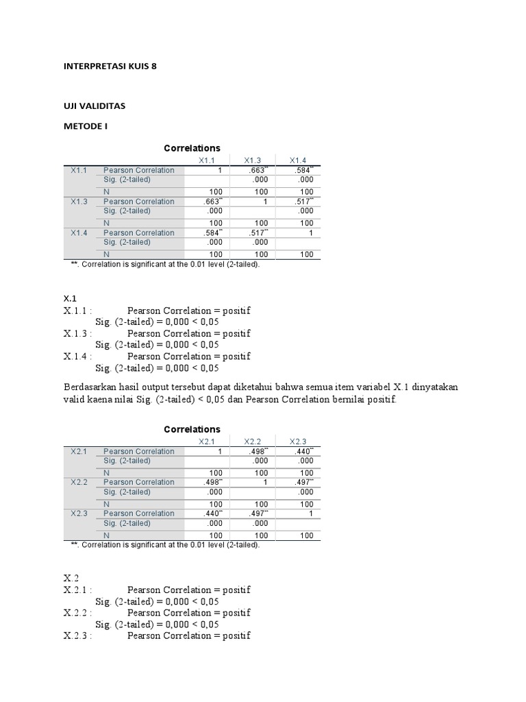 Interpretasi Kuis 8 | PDF