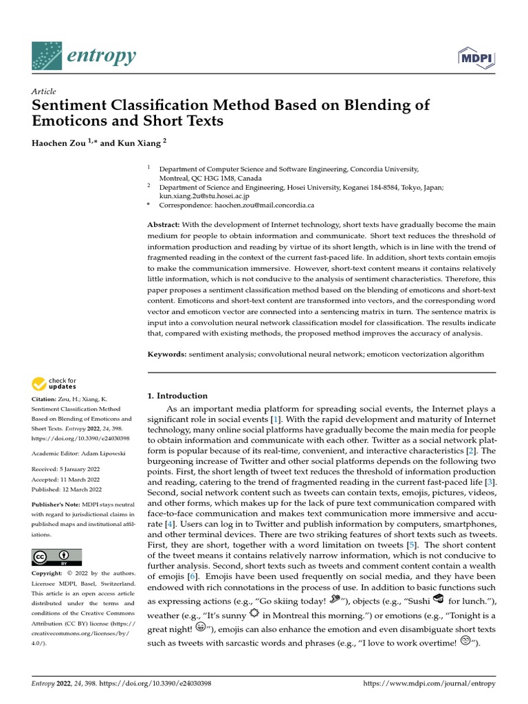 Sentiment Classification Method Based On Blending of | PDF