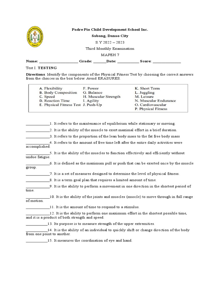 3RD Monthly Exam | PDF