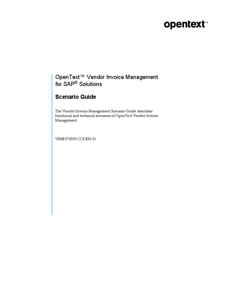 OpenText Vendor Invoice Management For SAP Solutions 7.5 SP9 - Scenario ...