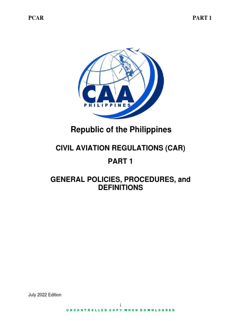 PART 1 General Policies Procedures and Definitions | PDF | Aeronautics ...