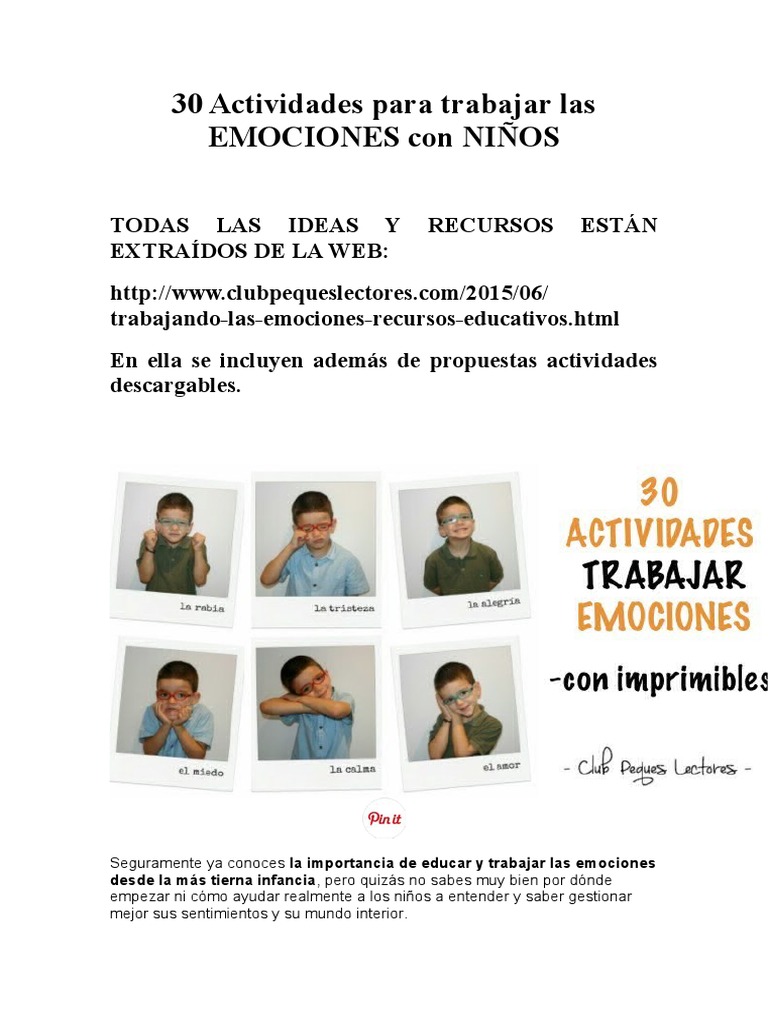30 Actividades para Trabajar Emociones | PDF | Las emociones | Empatía