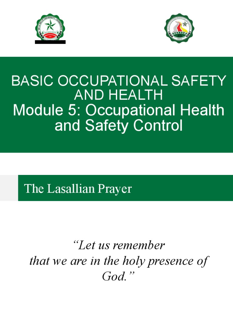 T-MEET 001 004 Basic OSH Module 5 5a Occupationa Health Facility Safety ...