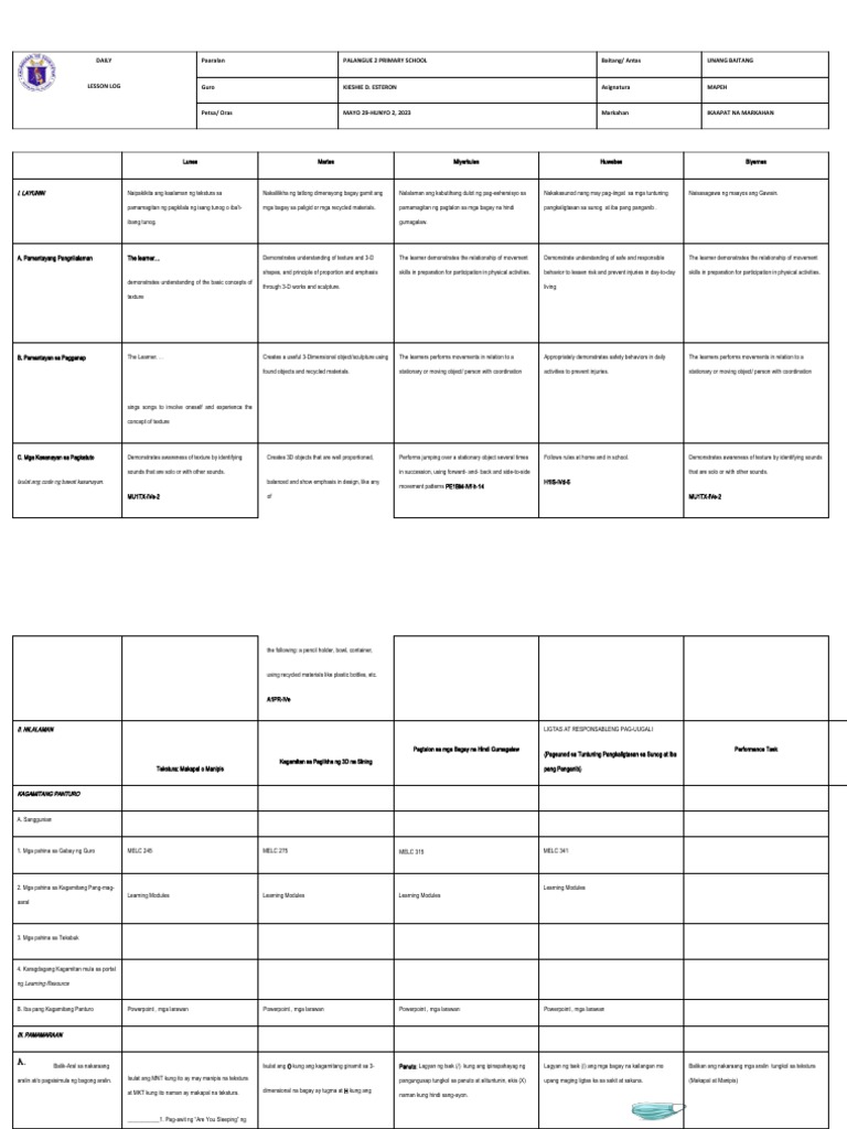 MAPEH 1 WEEK 5 4th Q | PDF
