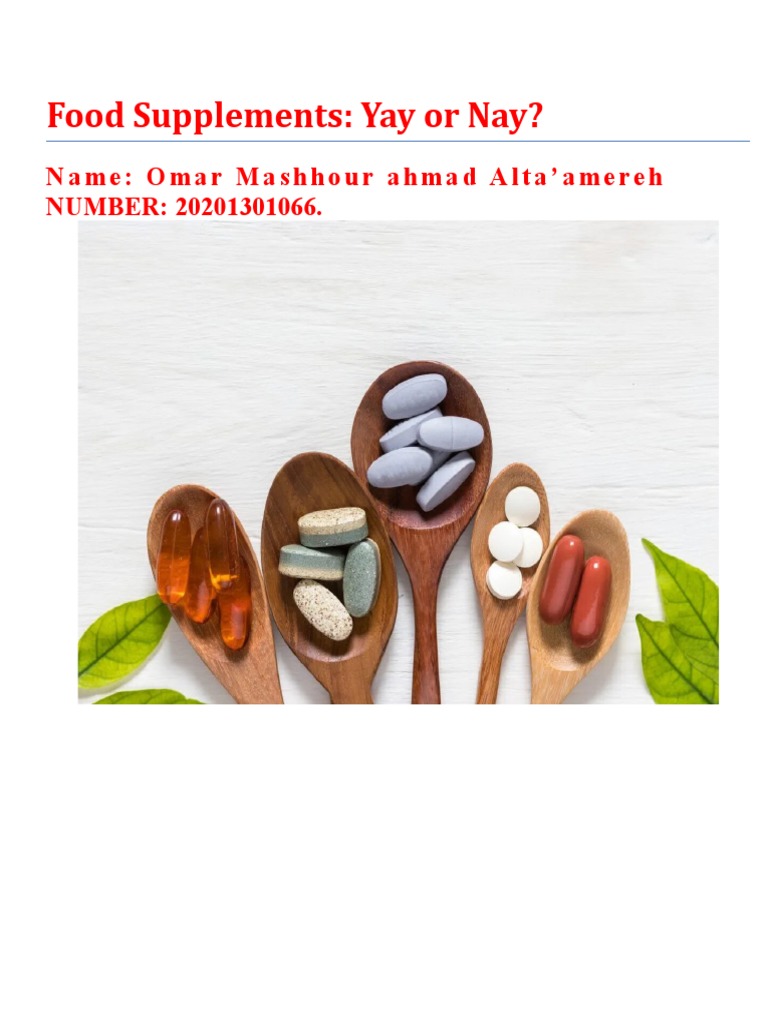 Food Supplements | PDF | Dietary Supplements | Diet & Nutrition