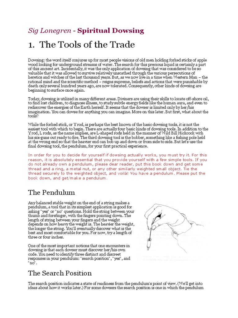 The Tools of The Trade: Sig Lonegren - Spiritual Dowsing | PDF