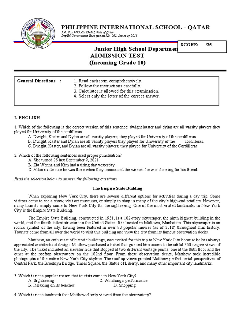 Final-Incoming Grade 10 | PDF | Area | Economies