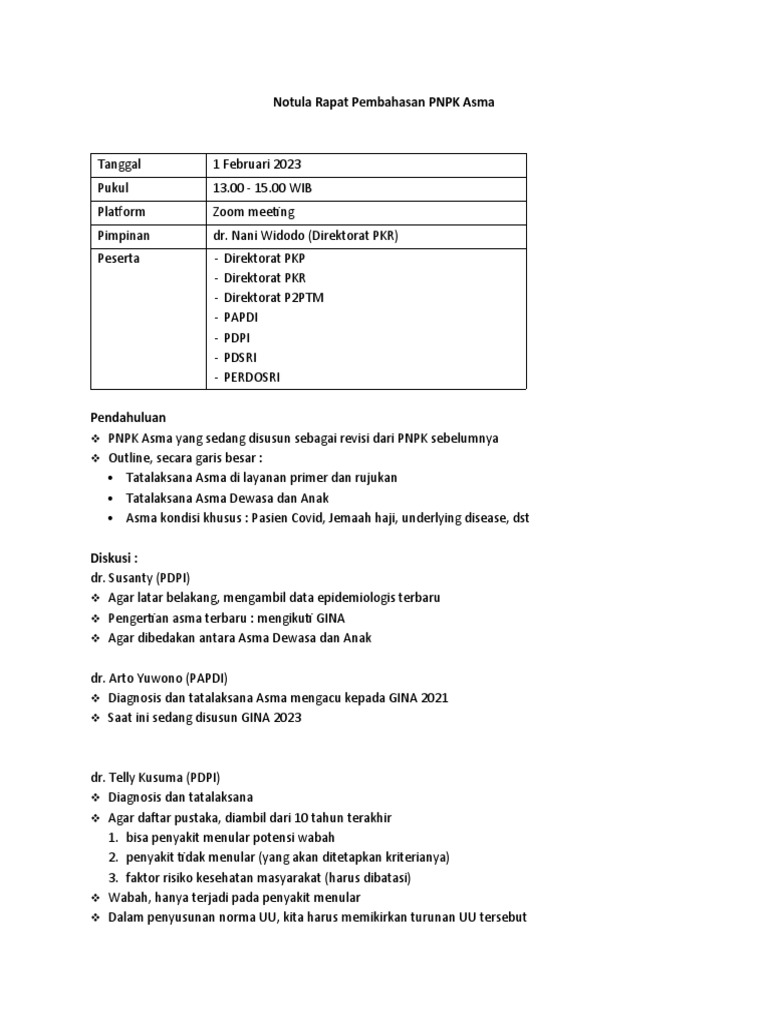 Pembahasan PNPK Asma 2023 | PDF | Pengembangan Diri | Kesehatan Holistik