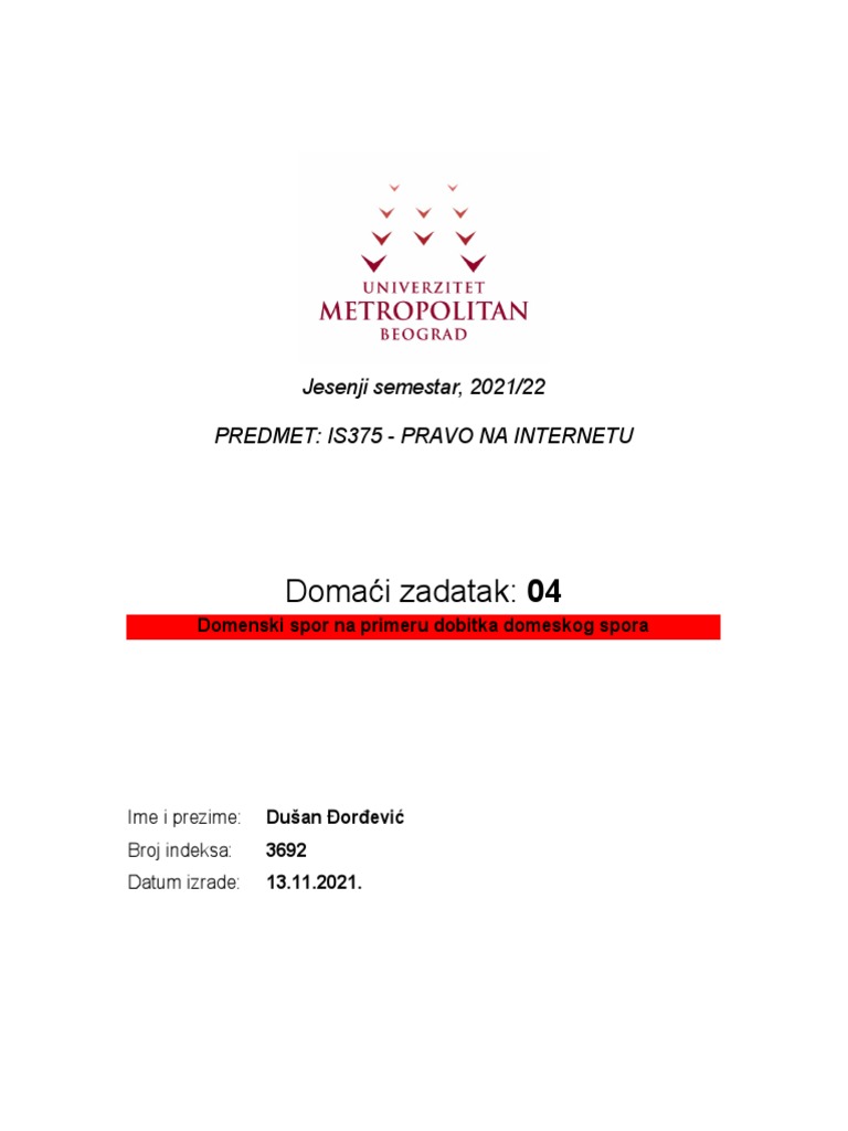 IS375-DZ04 Dusan Djordjevic 3692 | PDF