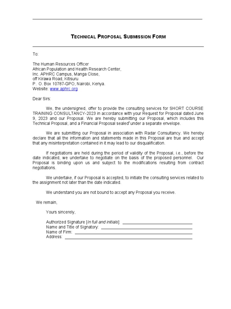 Technical Proposal | PDF