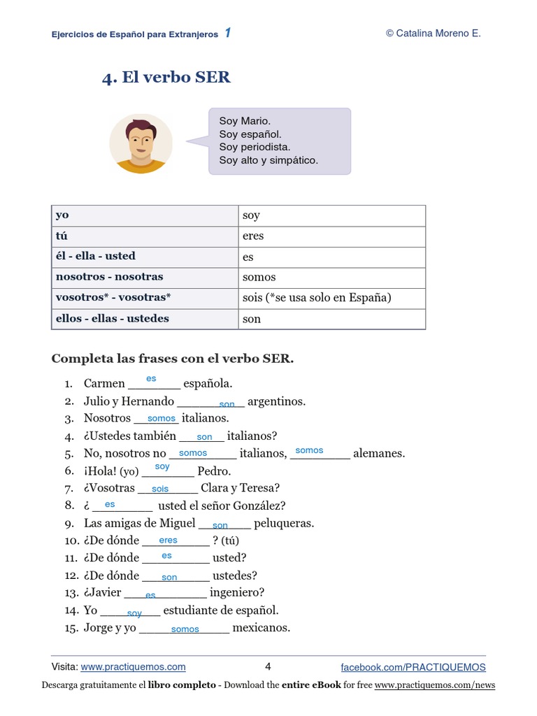Verbo Ser | PDF | Estudios de idiomas extranjeros | Relaciones ...