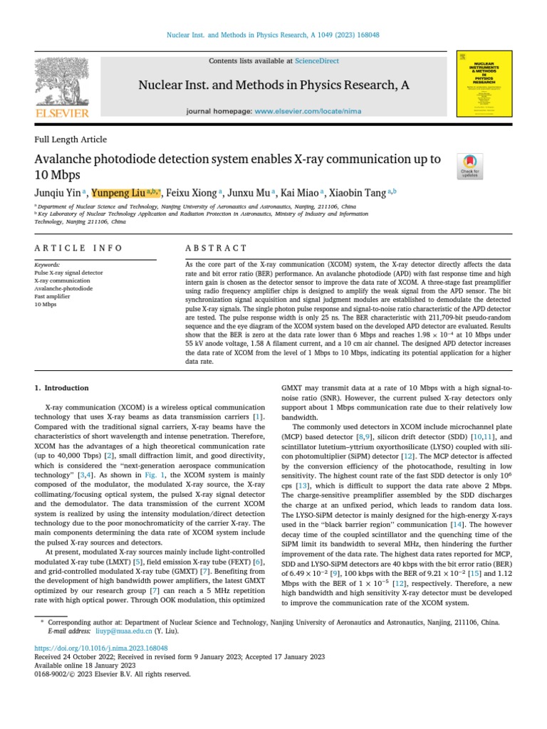 APD System Boosts X-ray Comm to 10 Mbps | PDF | Computers