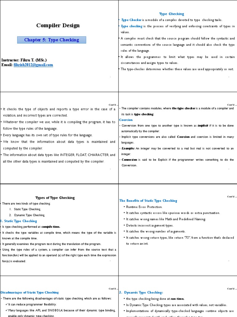 Chapter 5 - Type Checking | PDF Chapter 5 - Type Checking | PDF
