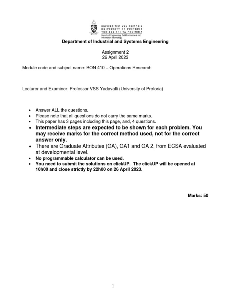 BON 410 (2023, Assignment 2 With Solutions) | PDF | Statistical Theory | Applied Mathematics
