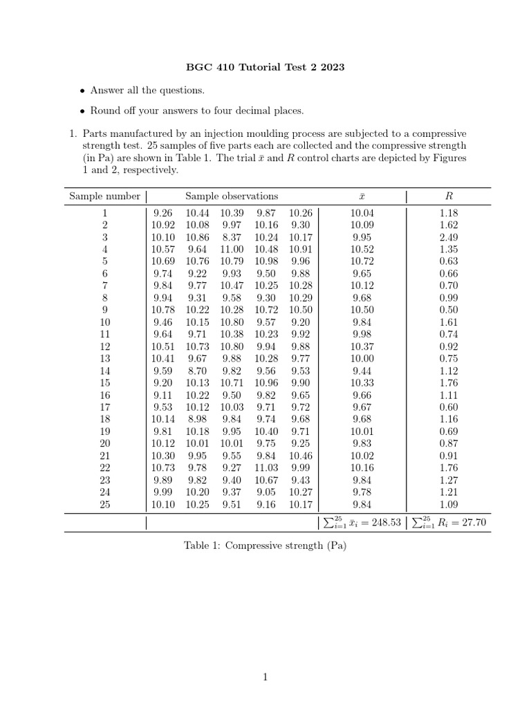 BGC 410 Tutorial 2 S1 2023 MEMO | PDF | Standard Deviation | Statistics