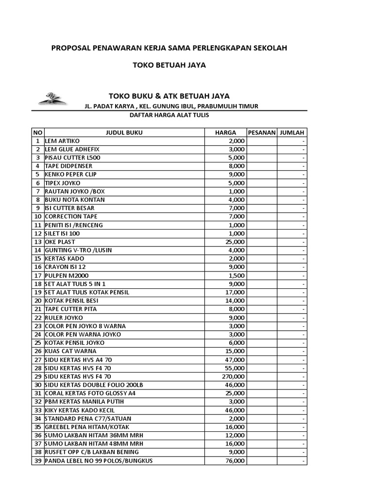 Proposal Penawaran Atk | PDF